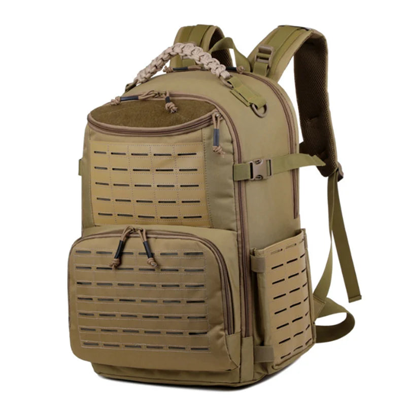 Laser Cut 50L Tactical Backpack Waterproof Travel Hiking 3 Day Assault ...